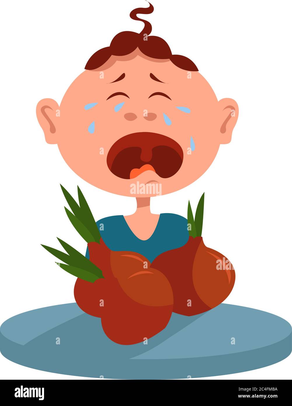Boy crying, illustration, vector on white background Stock Vector Image ...