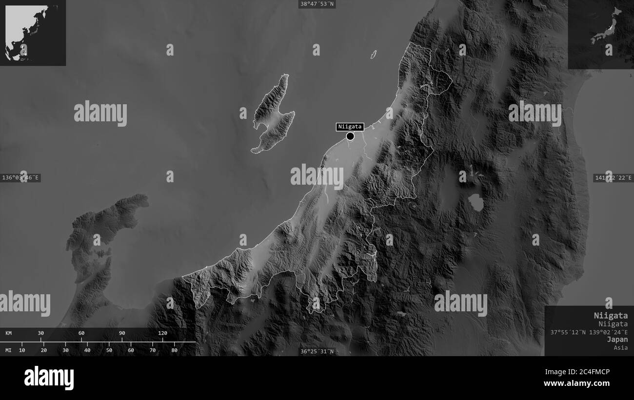 Map of niigata Black and White Stock Photos & Images - Alamy