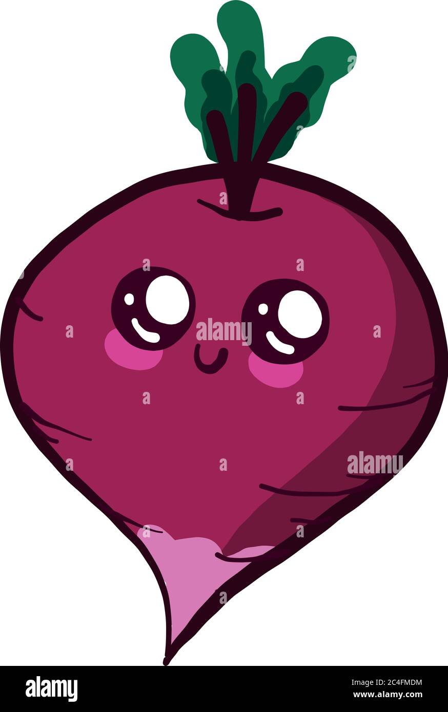 Cute radish, illustration, vector on white background Stock Vector ...