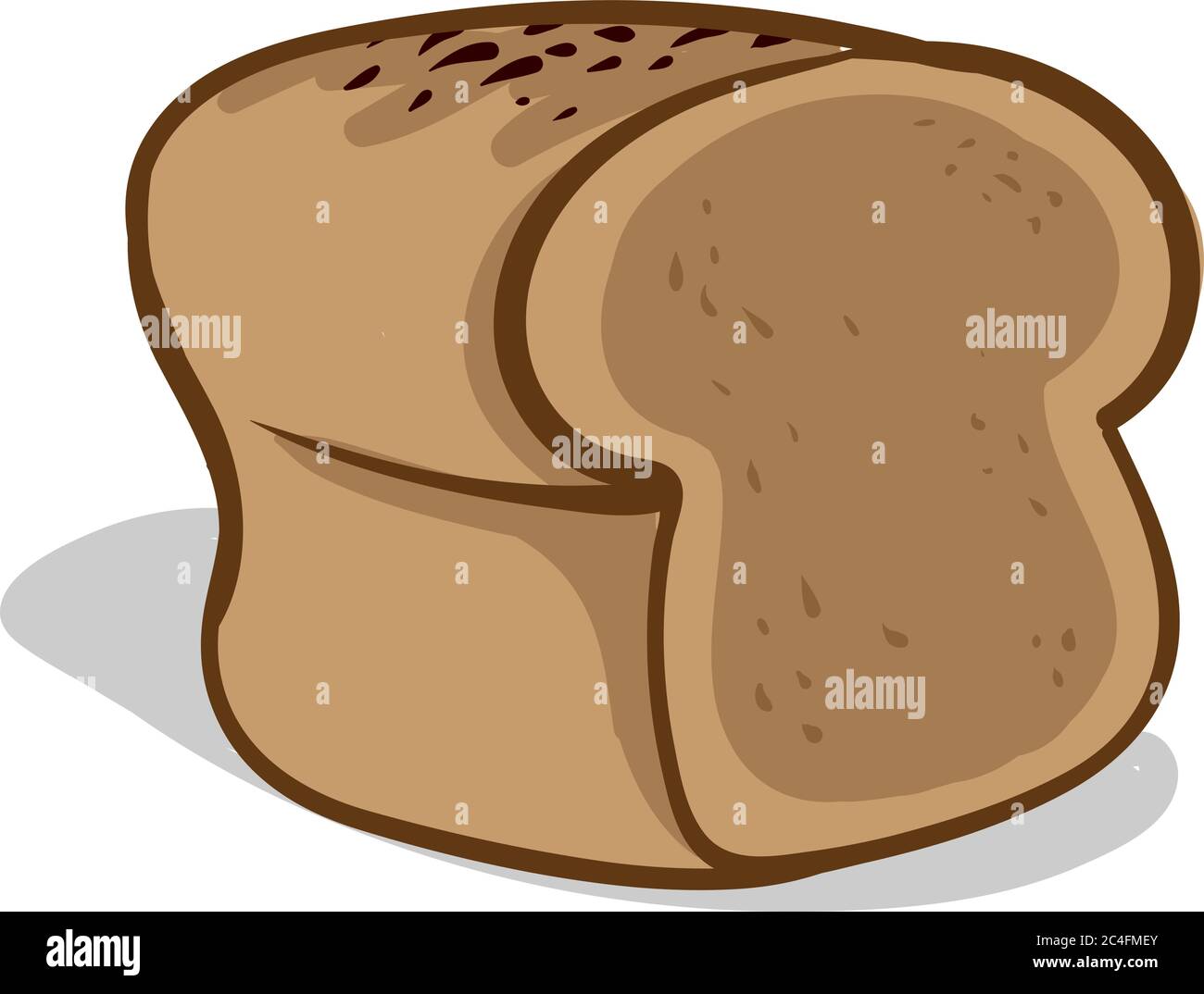 Brown bread, illustration, vector on white background Stock Vector ...