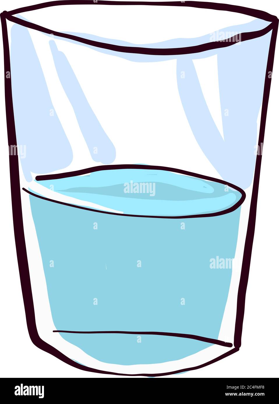 Water in glass, illustration, vector on white background Stock Vector ...