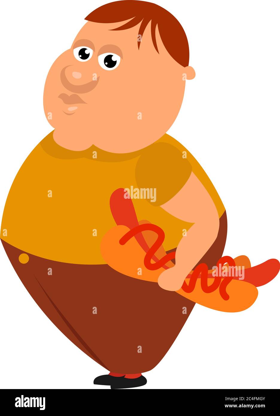 Fat boy, illustration, vector on white background Stock Vector Image ...