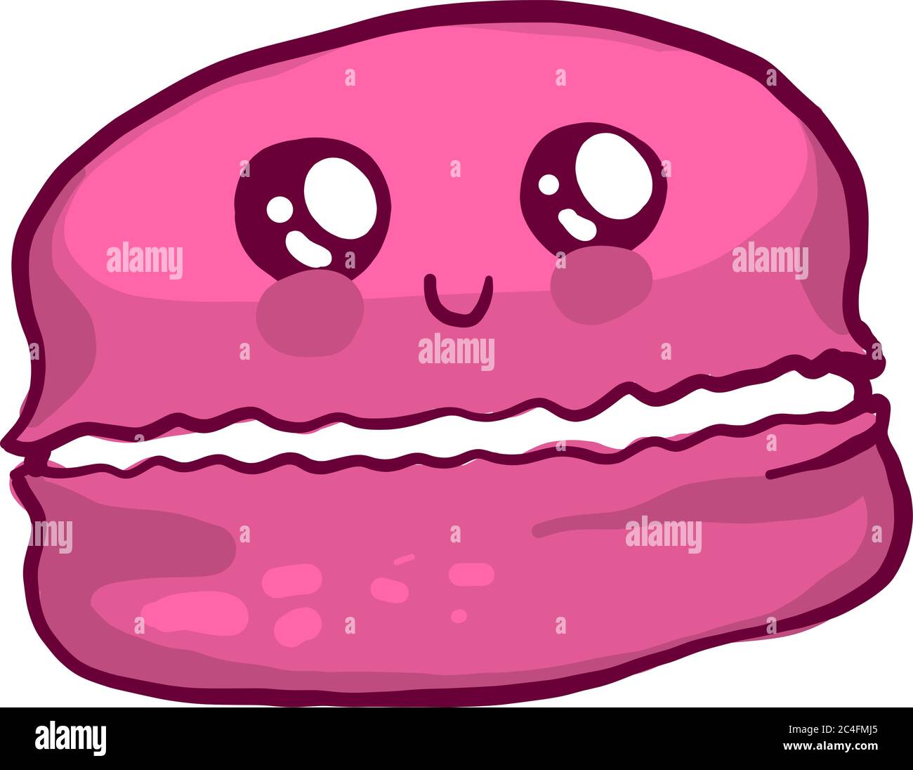 Pink macaroon, illustration, vector on white background Stock Vector ...