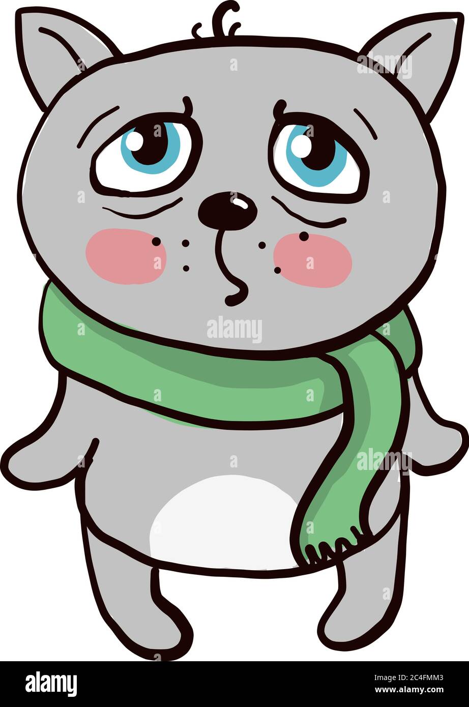 Fat cat, illustration, vector on white background Stock Vector Image ...