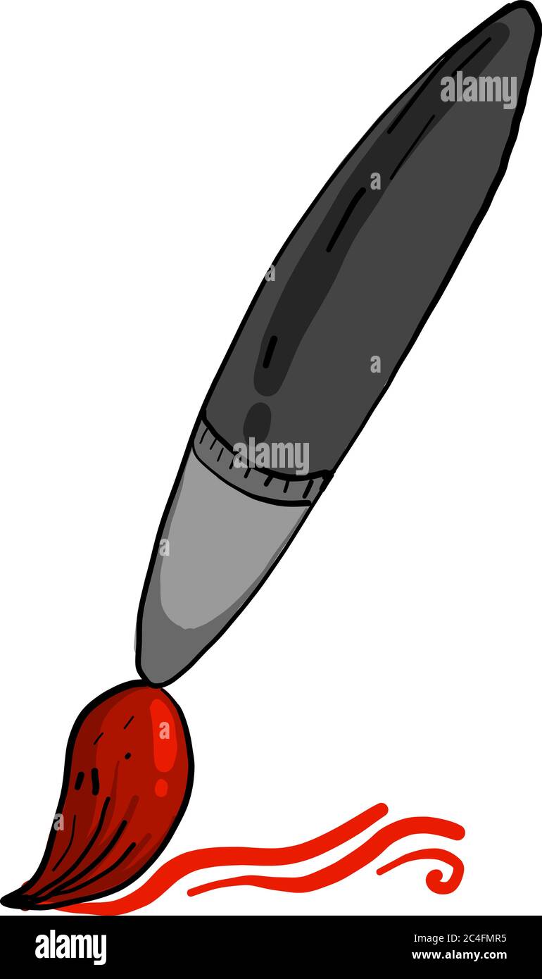 Fat paintbrush, illustration, vector on white background Stock Vector ...