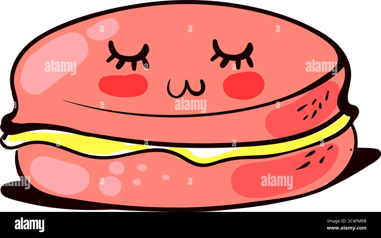 Cute macaroon, illustration, vector on white background Stock Vector ...