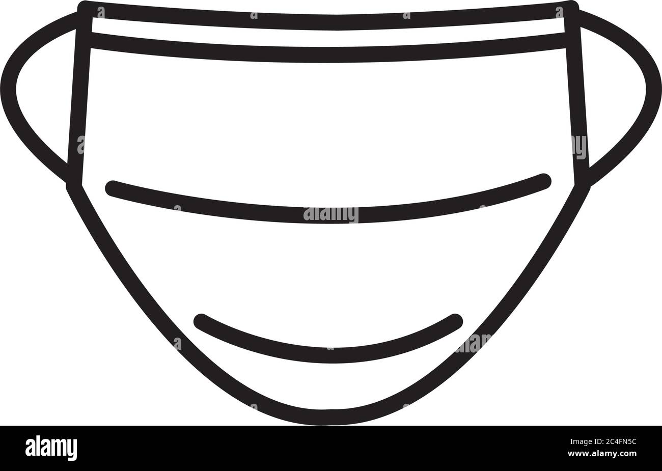 medical mouth mask icon over white background, line style, vector ...