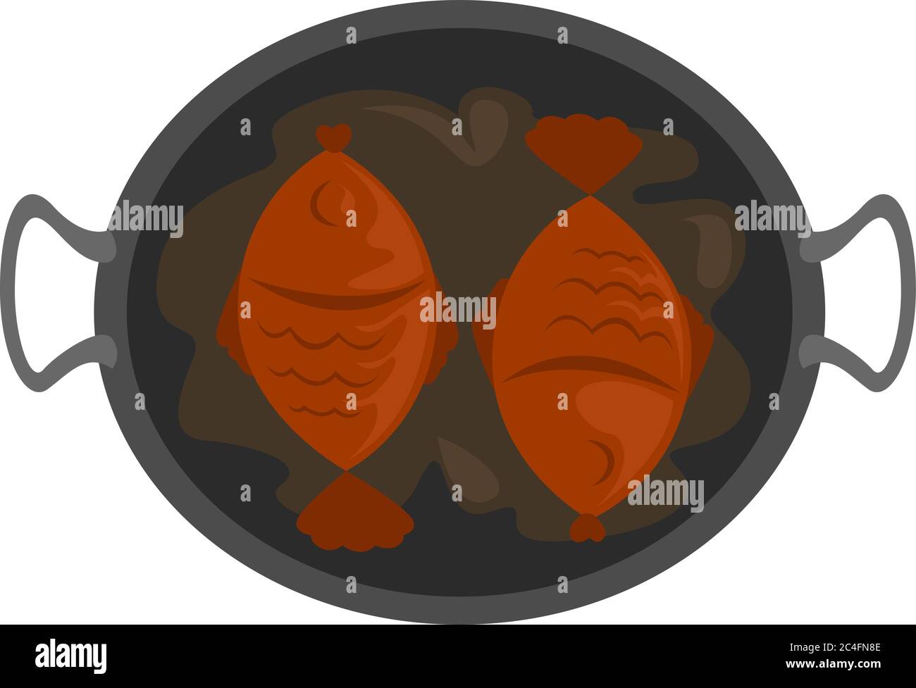 Fried fish, illustration, vector on white background Stock Vector Image ...