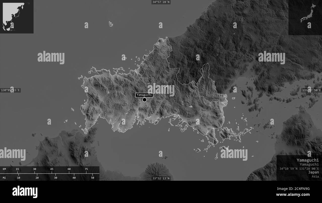Yamaguchi map Black and White Stock Photos & Images - Alamy