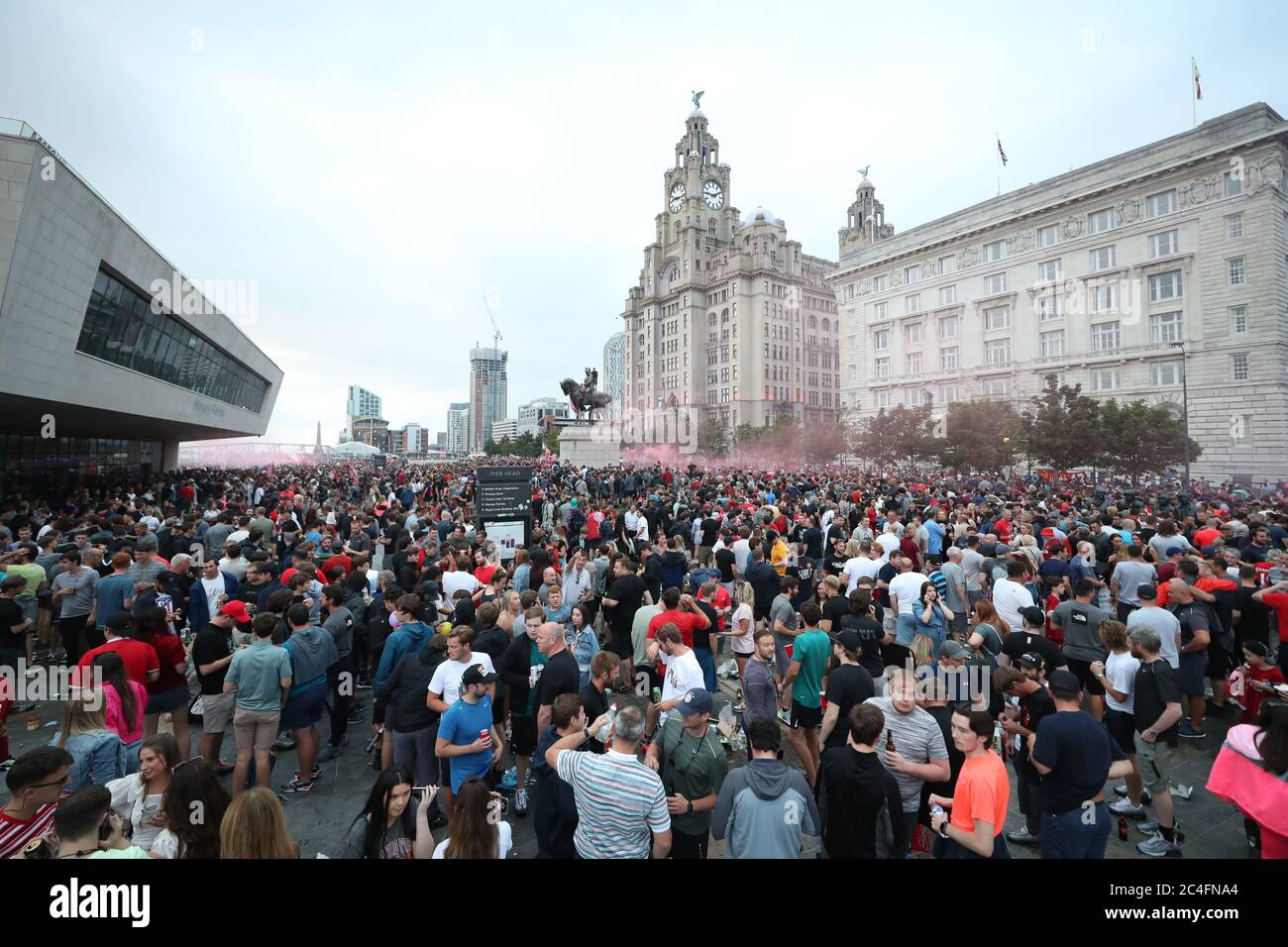 Liverpool fans let off hi-res stock photography and images - Alamy