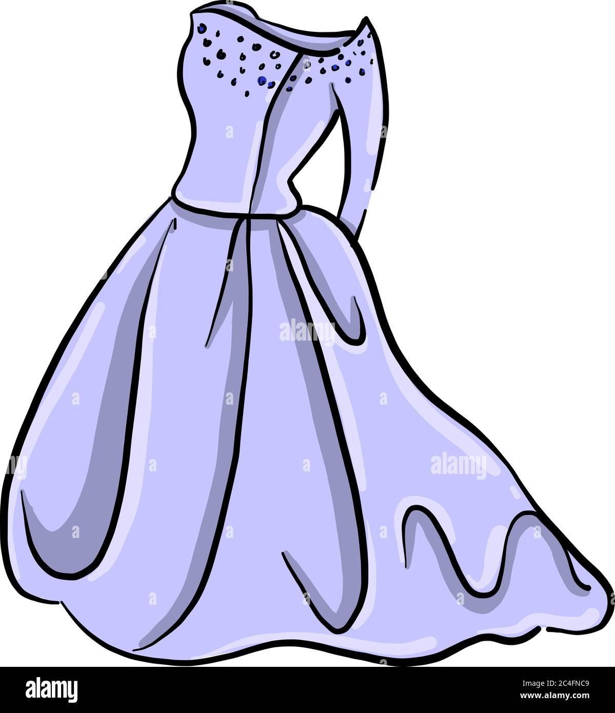Purple dress, illustration, vector on white background Stock Vector ...