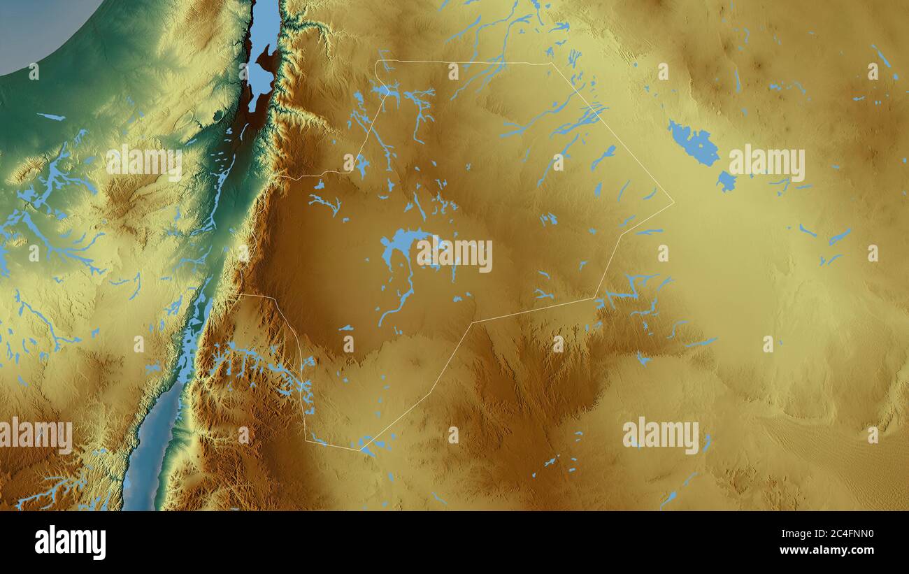 Jordan Relief Map Border High Resolution Stock Photography and Images ...