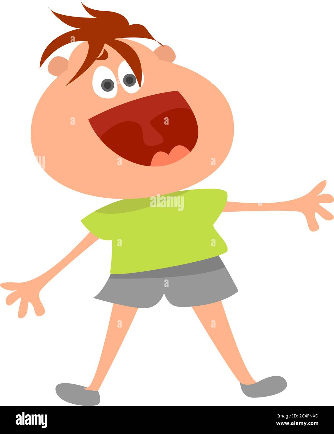 Boy in fear, illustration, vector on white background Stock Vector ...