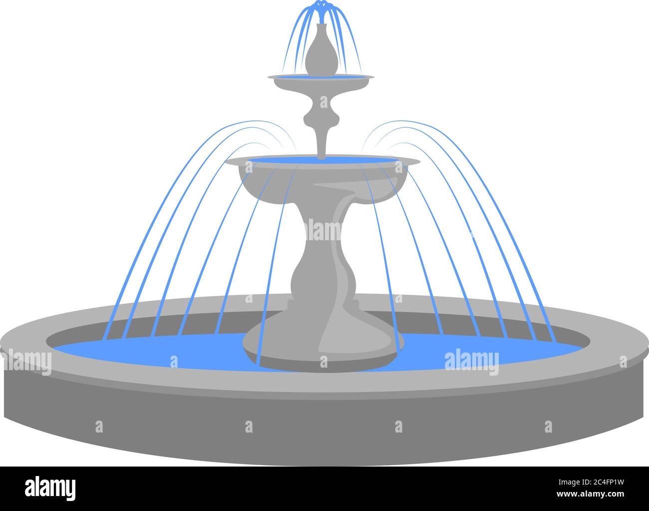 Fountain, illustration, vector on white background Stock Vector Image ...