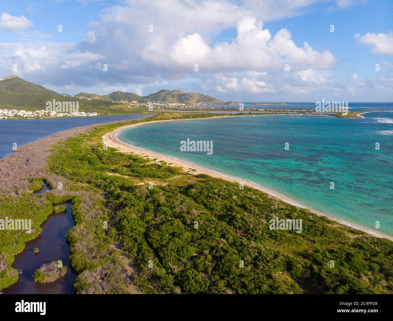 Scenic aerial view of the caribbean island of french saint martin Stock ...