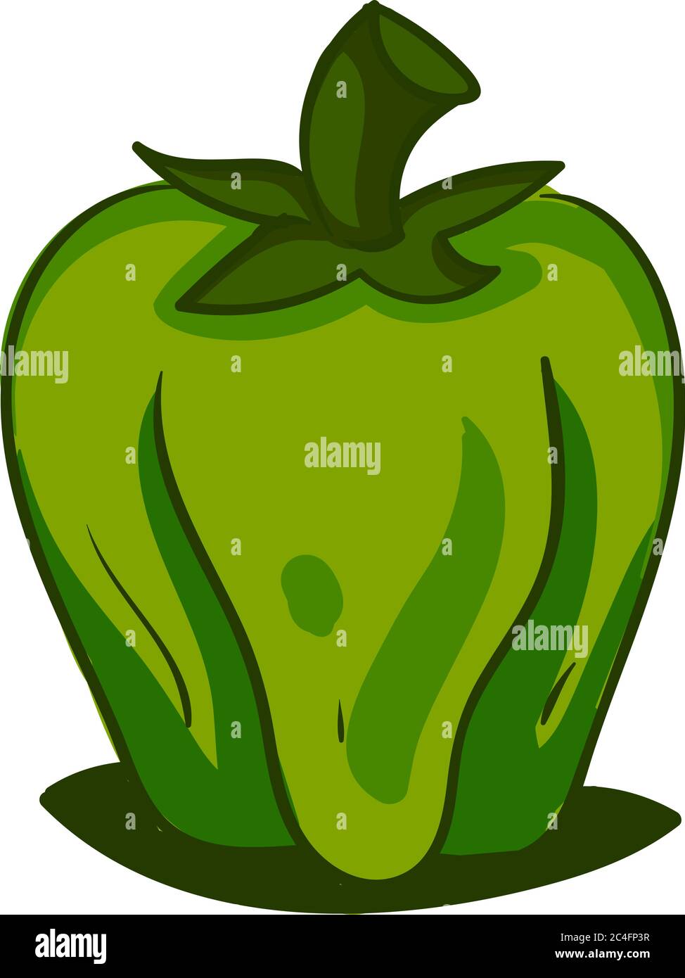 Green fat pepper, illustration, vector on white background Stock Vector ...