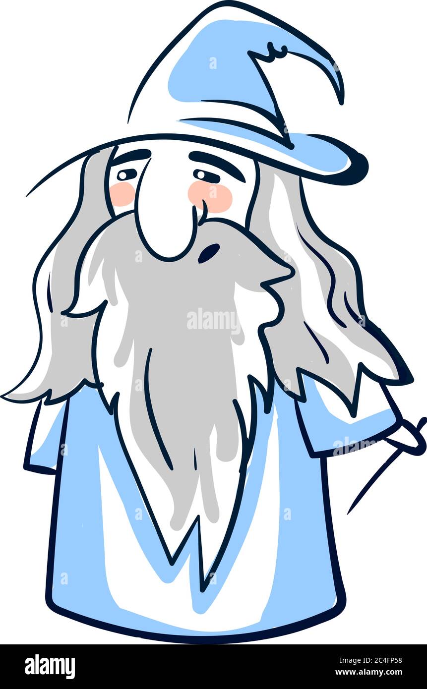 Fat wizard, illustration, vector on white background Stock Vector Image ...
