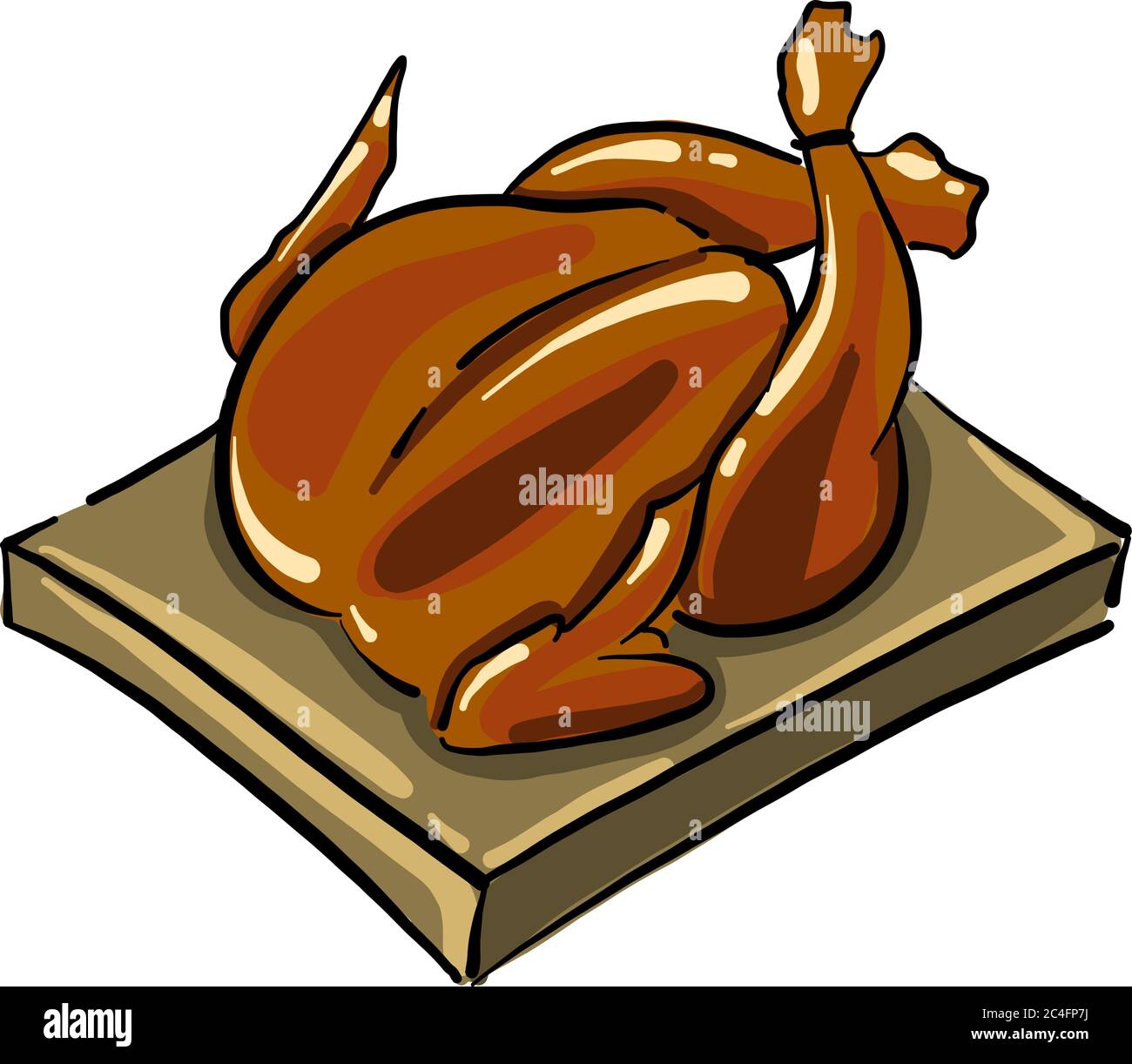 Fried chicken, illustration, vector on white background Stock Vector ...