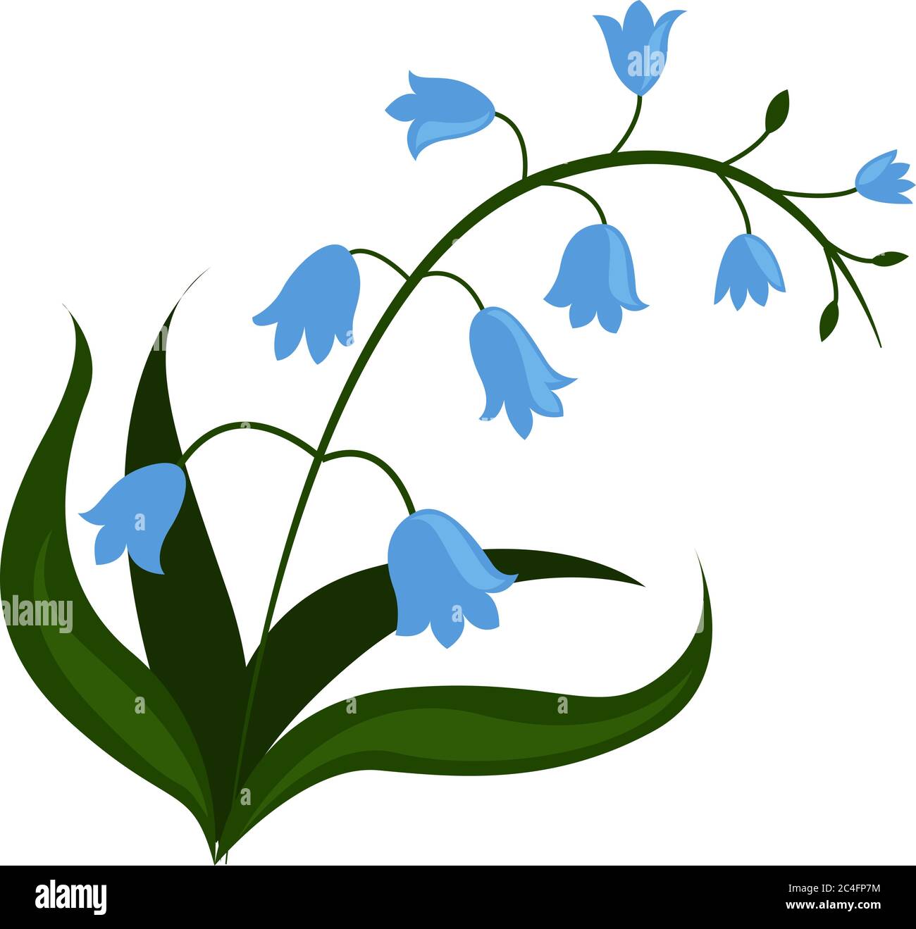 Blue flower, illustration, vector on white background Stock Vector ...