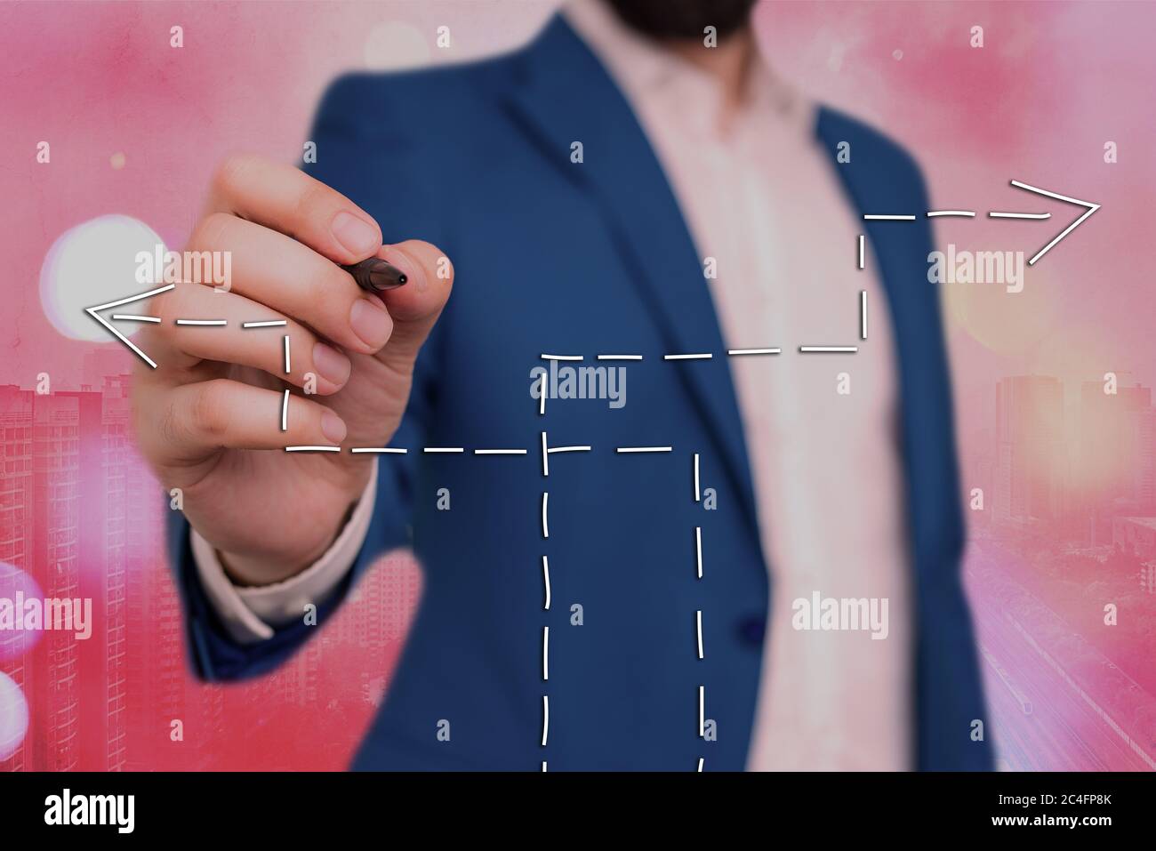 Competitiveness Symbol In Diverging Opposite Views Business Choice ...