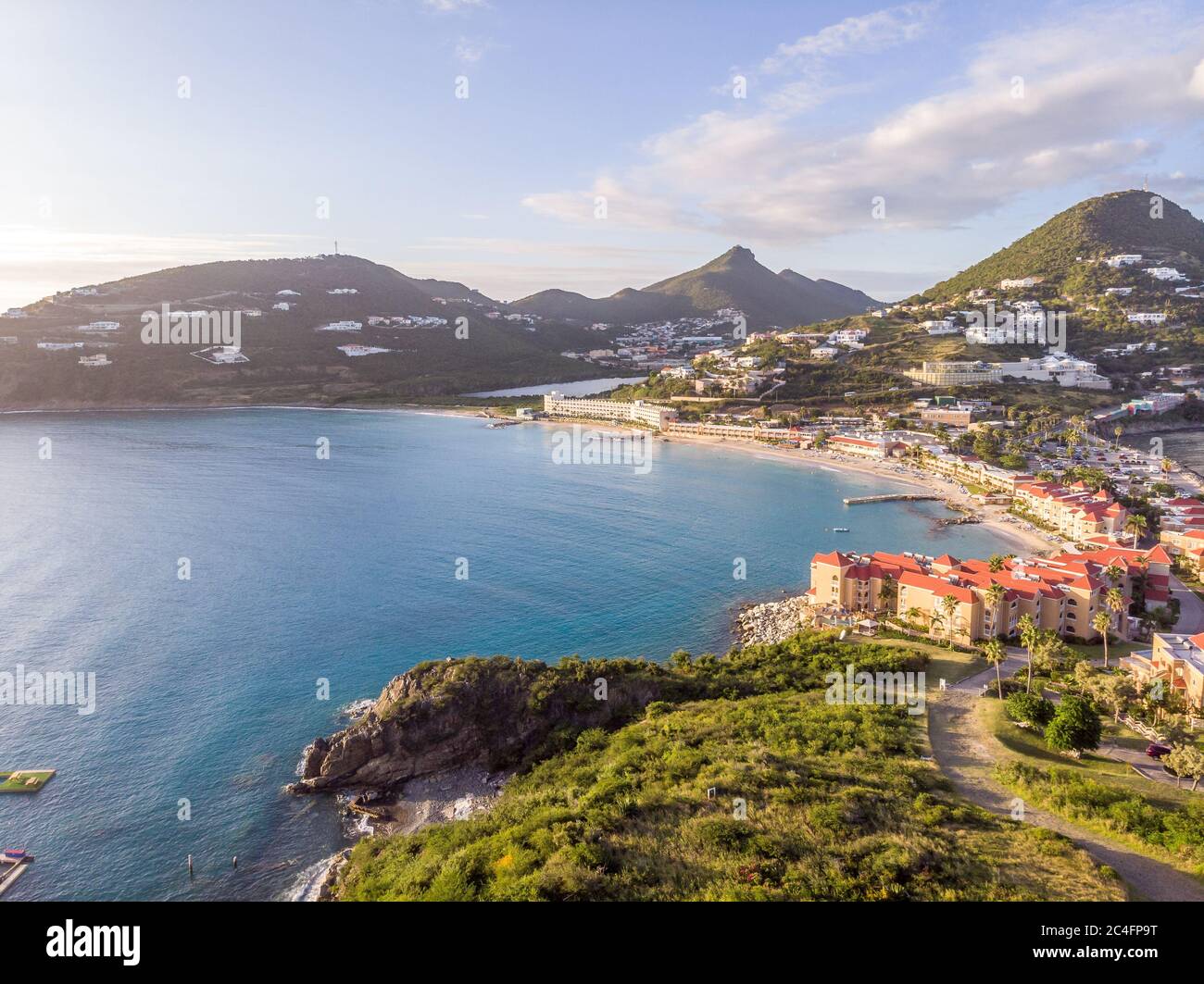 Scenic aerial view of the caribbean island of st.maarten Stock Photo ...