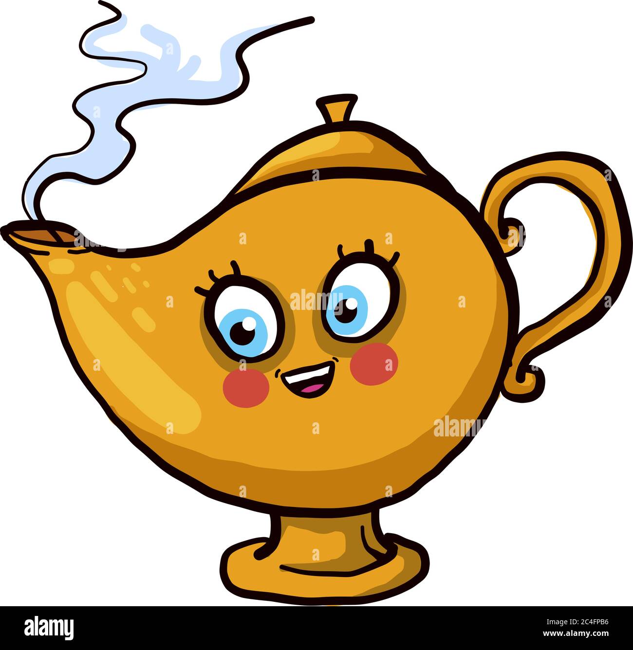 Aladdin lamp, illustration, vector on white background Stock Vector ...