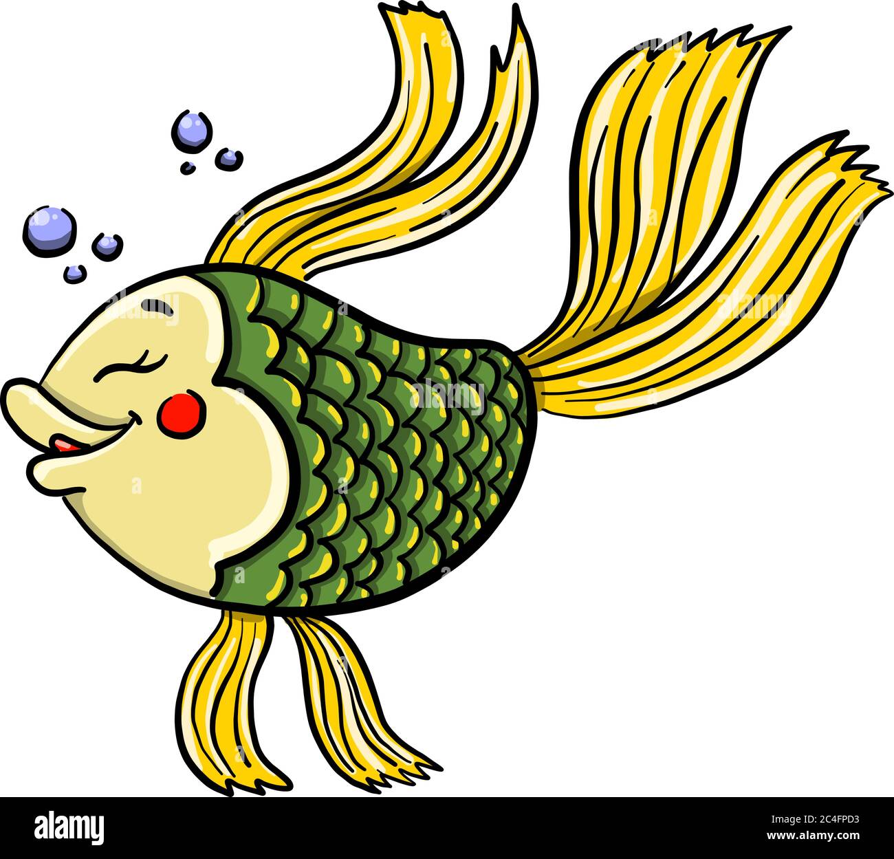 Funny fish, illustration, vector on white background Stock Vector Image ...