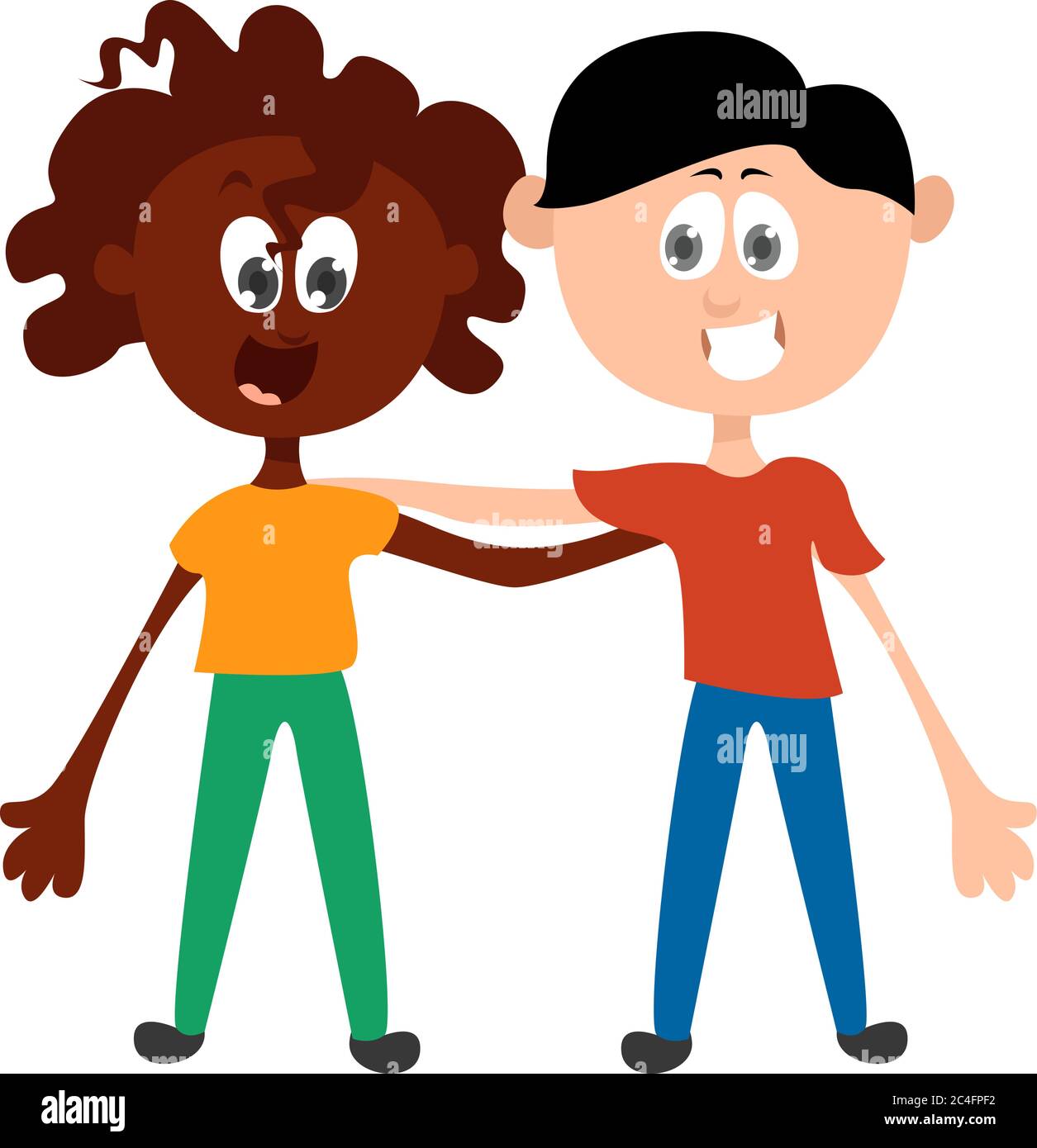 Best friends, illustration, vector on white background Stock Vector ...