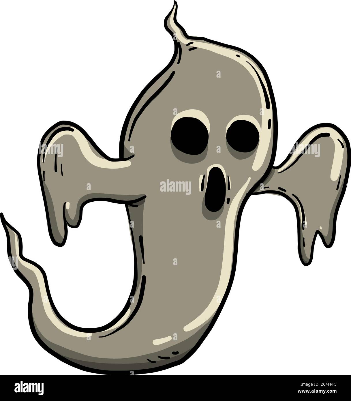 Ghost with eyes, illustration, vector on white background Stock Vector ...