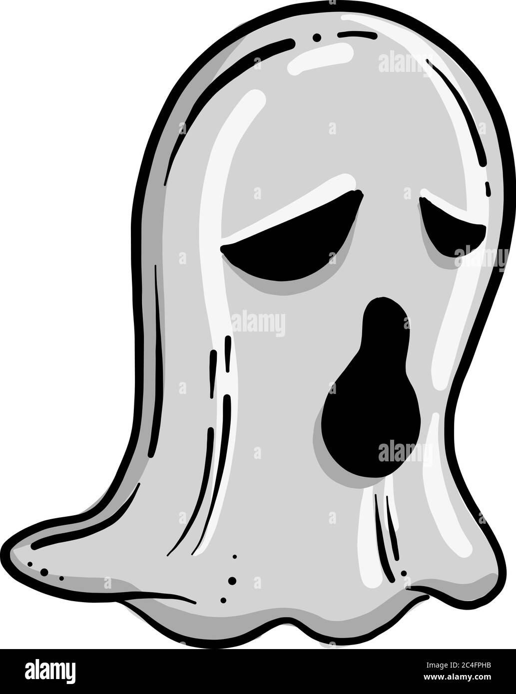 Sad ghost, illustration, vector on white background Stock Vector Image ...