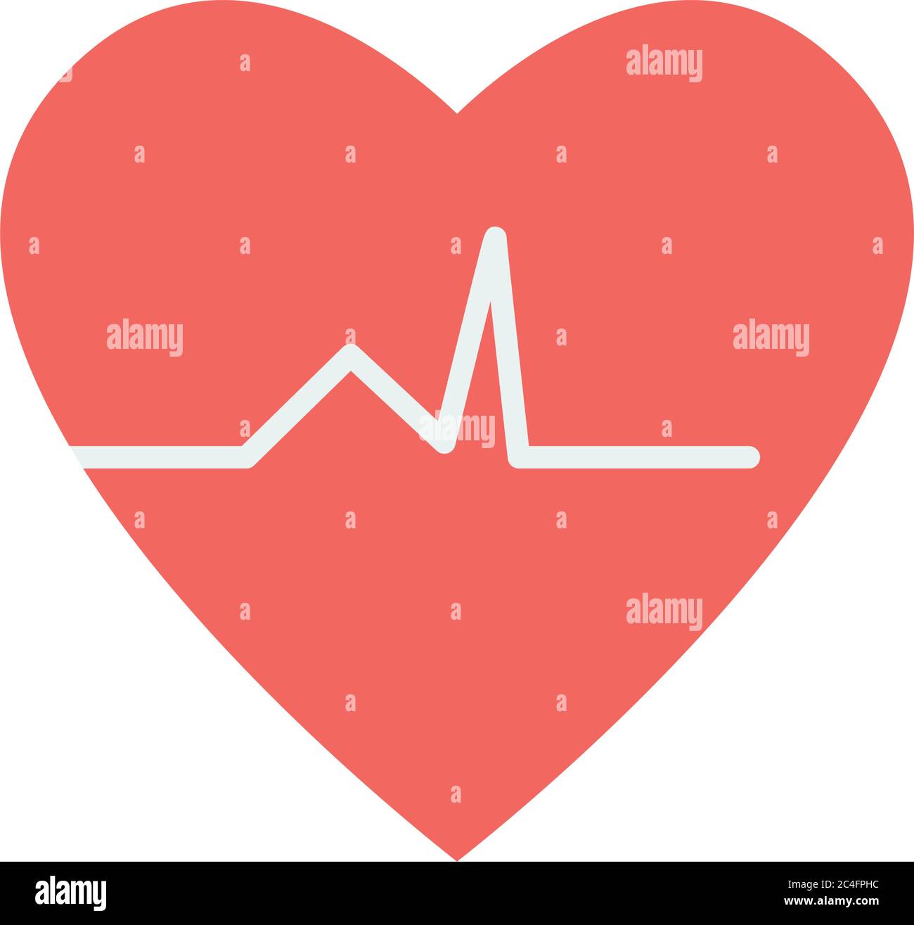 cardio heart icon over white background, flat style, vector ...