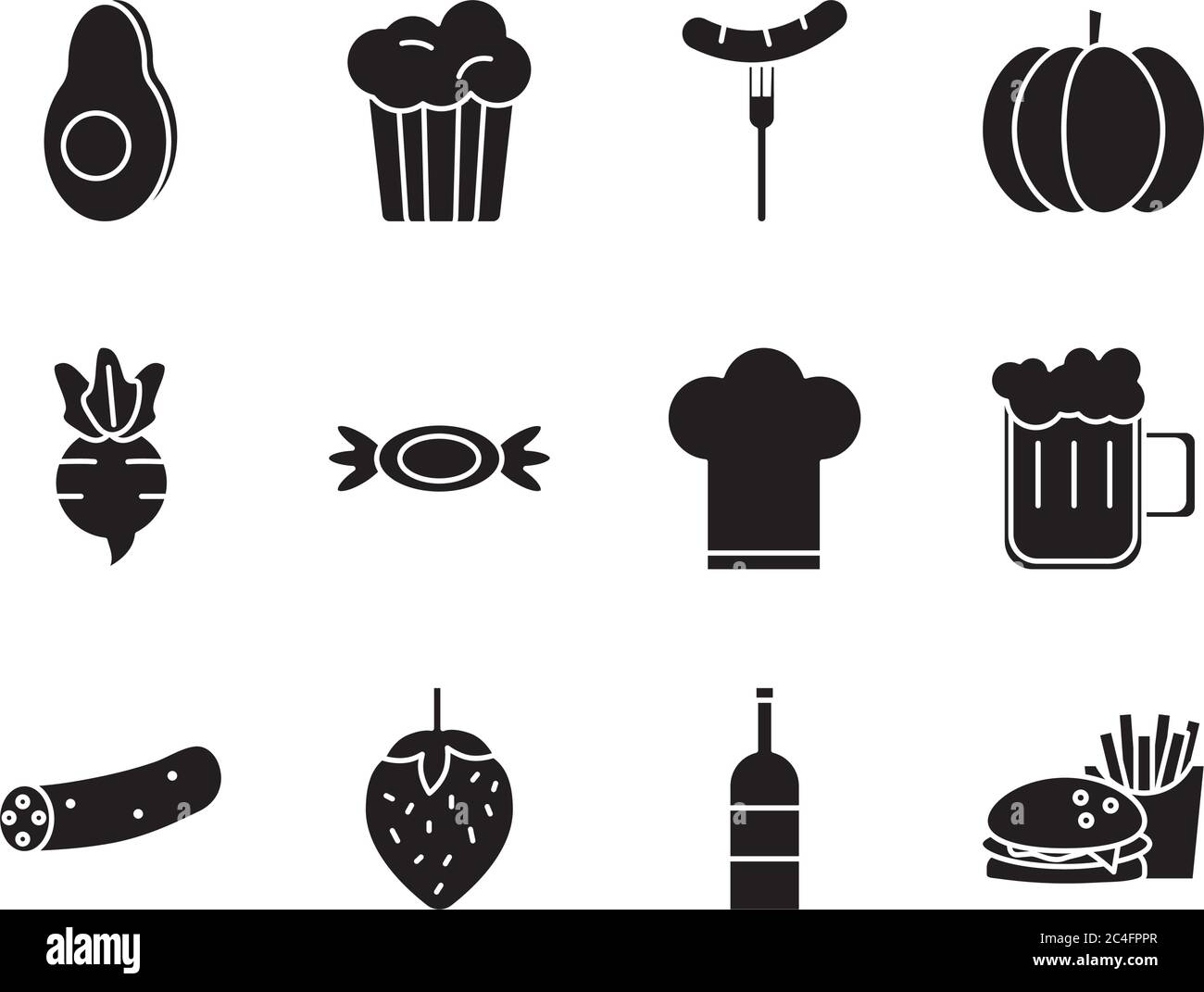 bundle of food and drinks icons vector illustration design Stock Vector ...