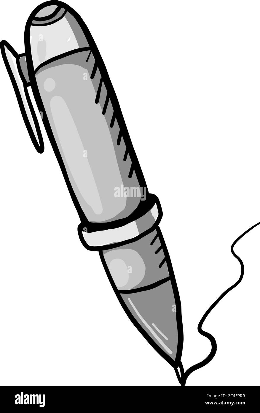 Gray pen, illustration, vector on white background Stock Vector Image ...