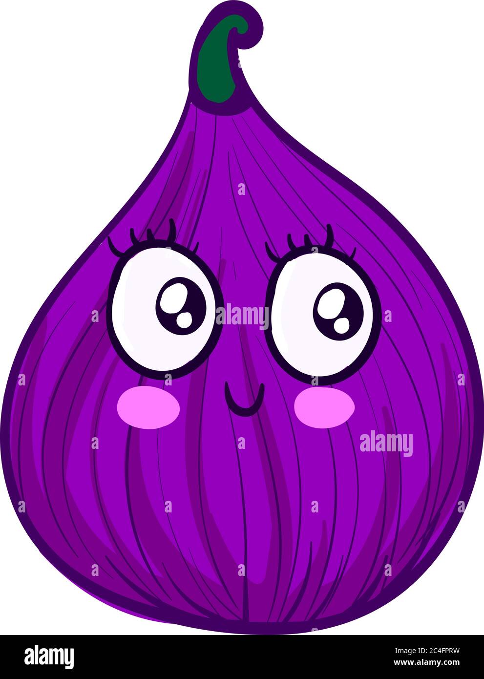 Happy fig, illustration, vector on white background Stock Vector Image ...