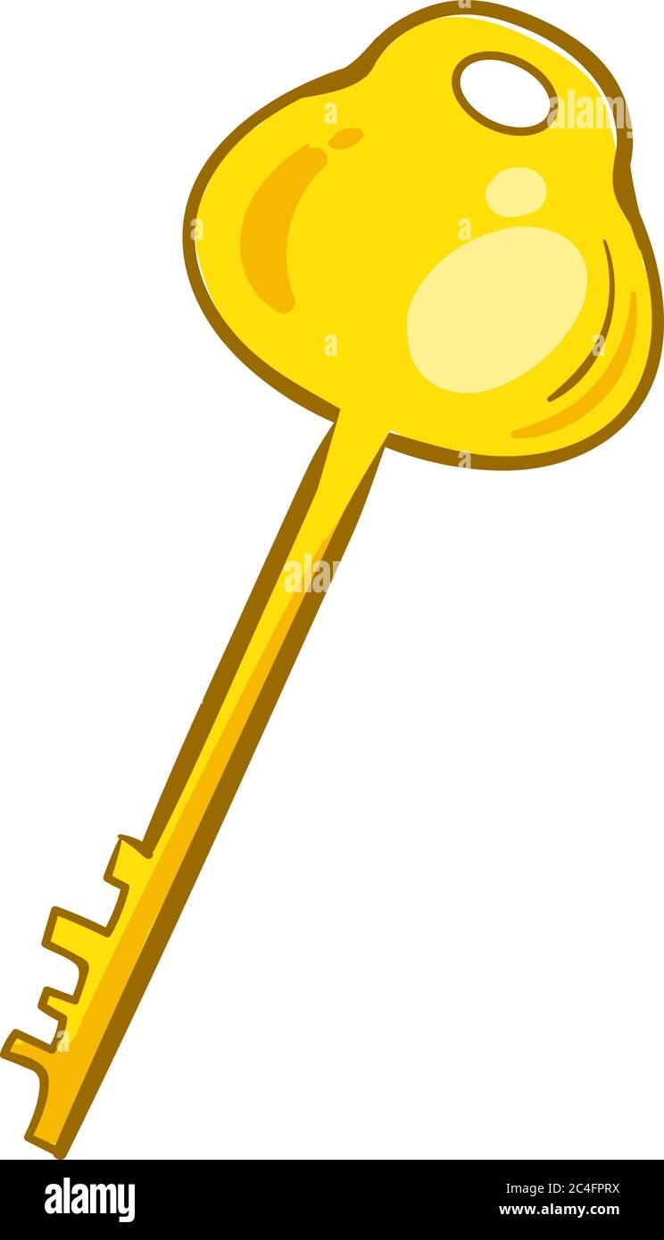 Golden key, illustration, vector on white background Stock Vector Image ...