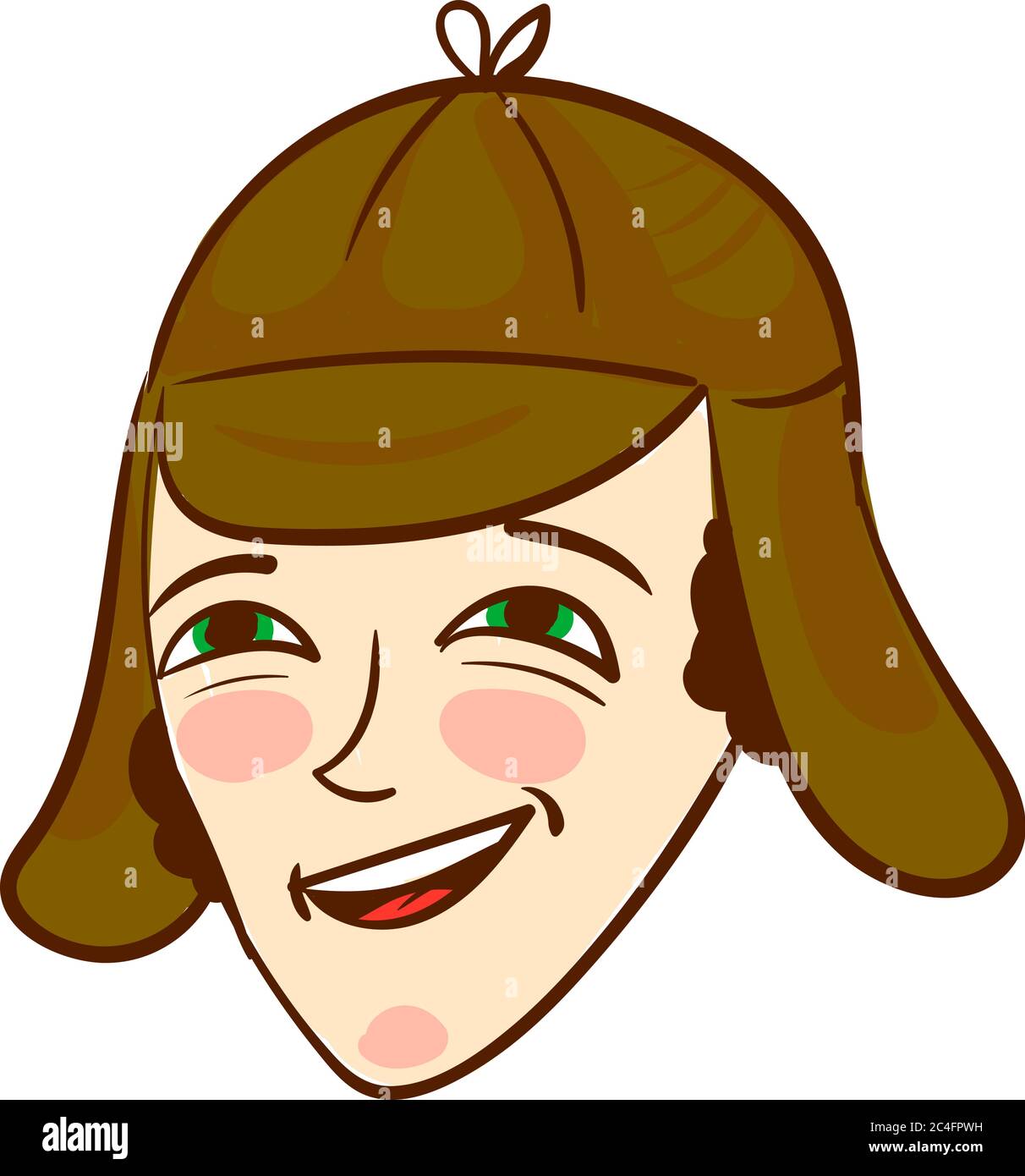 Happy Sherlock Holmes, illustration, vector on white background Stock ...