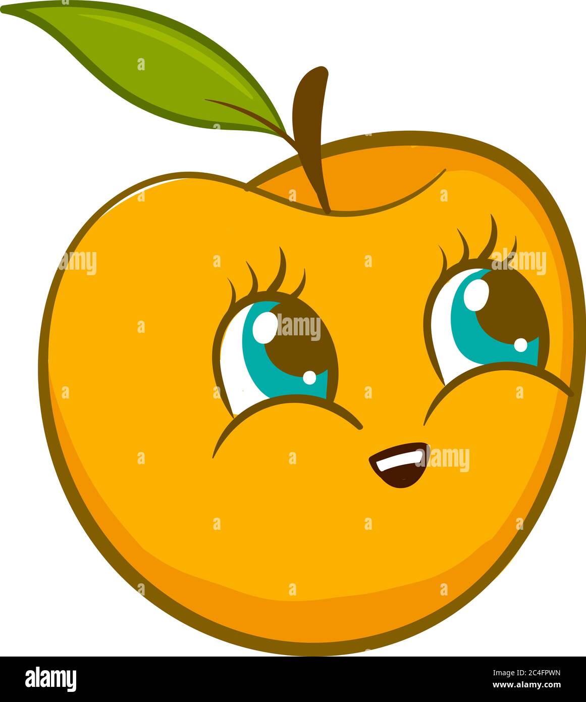 Happy apple, illustration, vector on white background Stock Vector ...