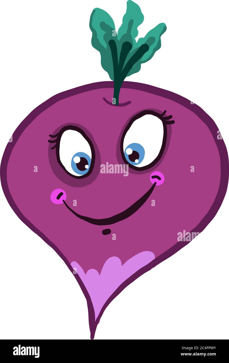 Happy radish, illustration, vector on white background Stock Vector ...