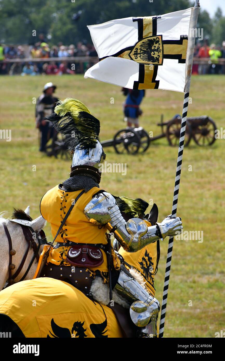 Grunwald, Poland - July 14th 2018: Battle of Grunwald 1410 reenactment ...
