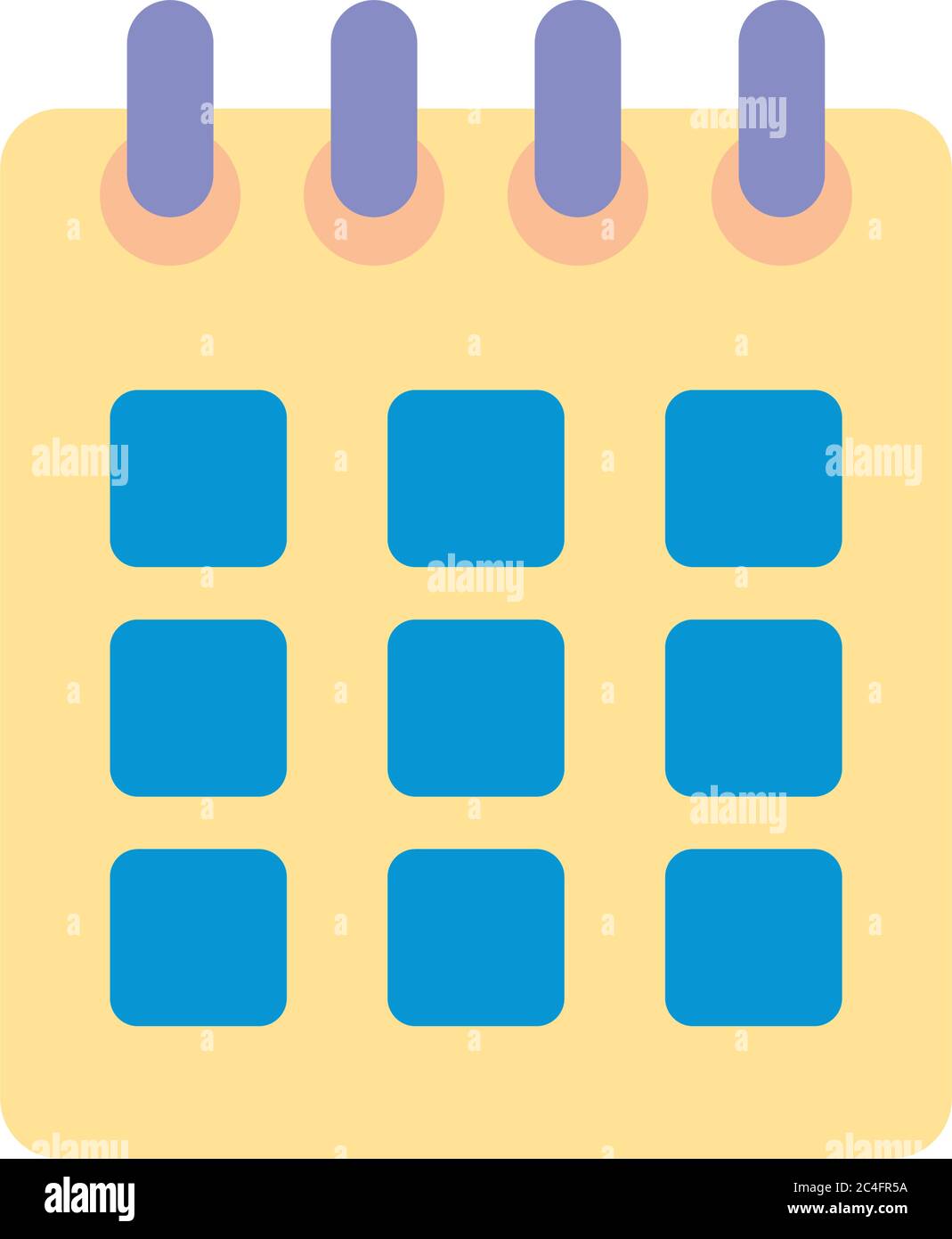 calendar planner icon over white background, flat style, vector ...