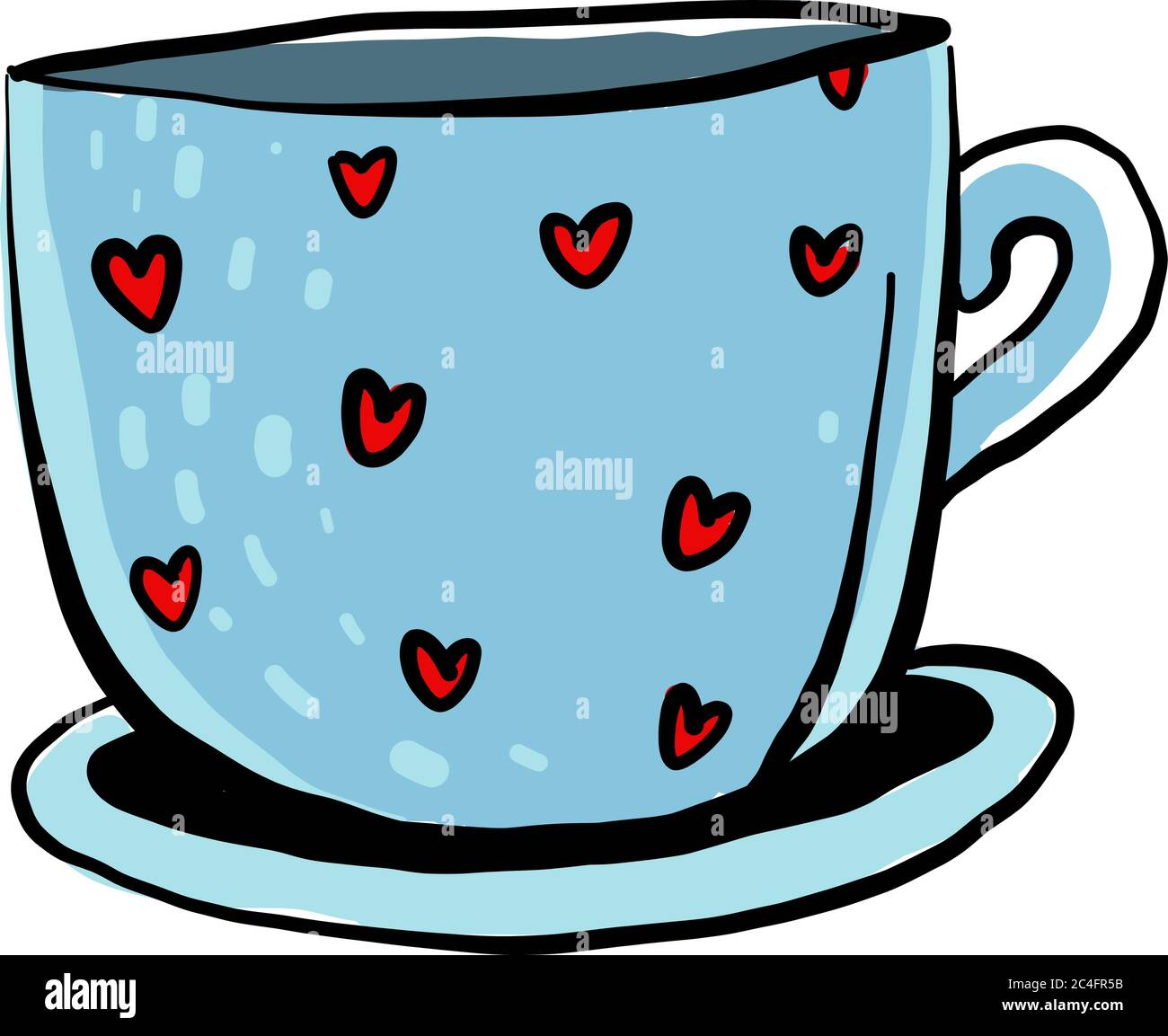Latte mug heart pattern Stock Vector Images - Alamy