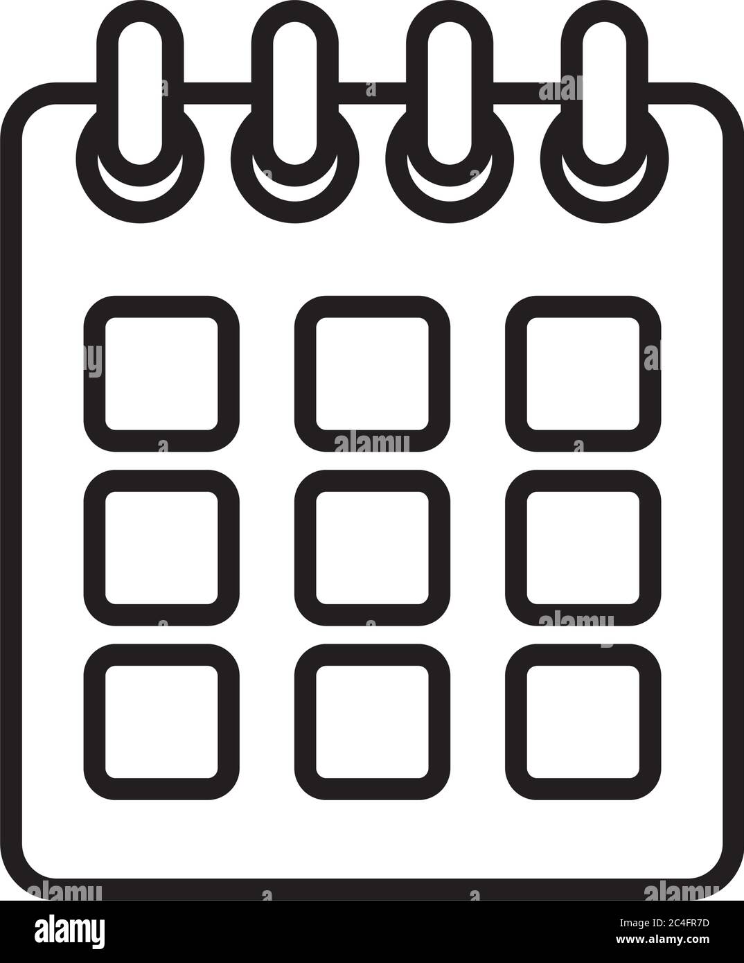 calendar planner icon over white background, line style, vector ...