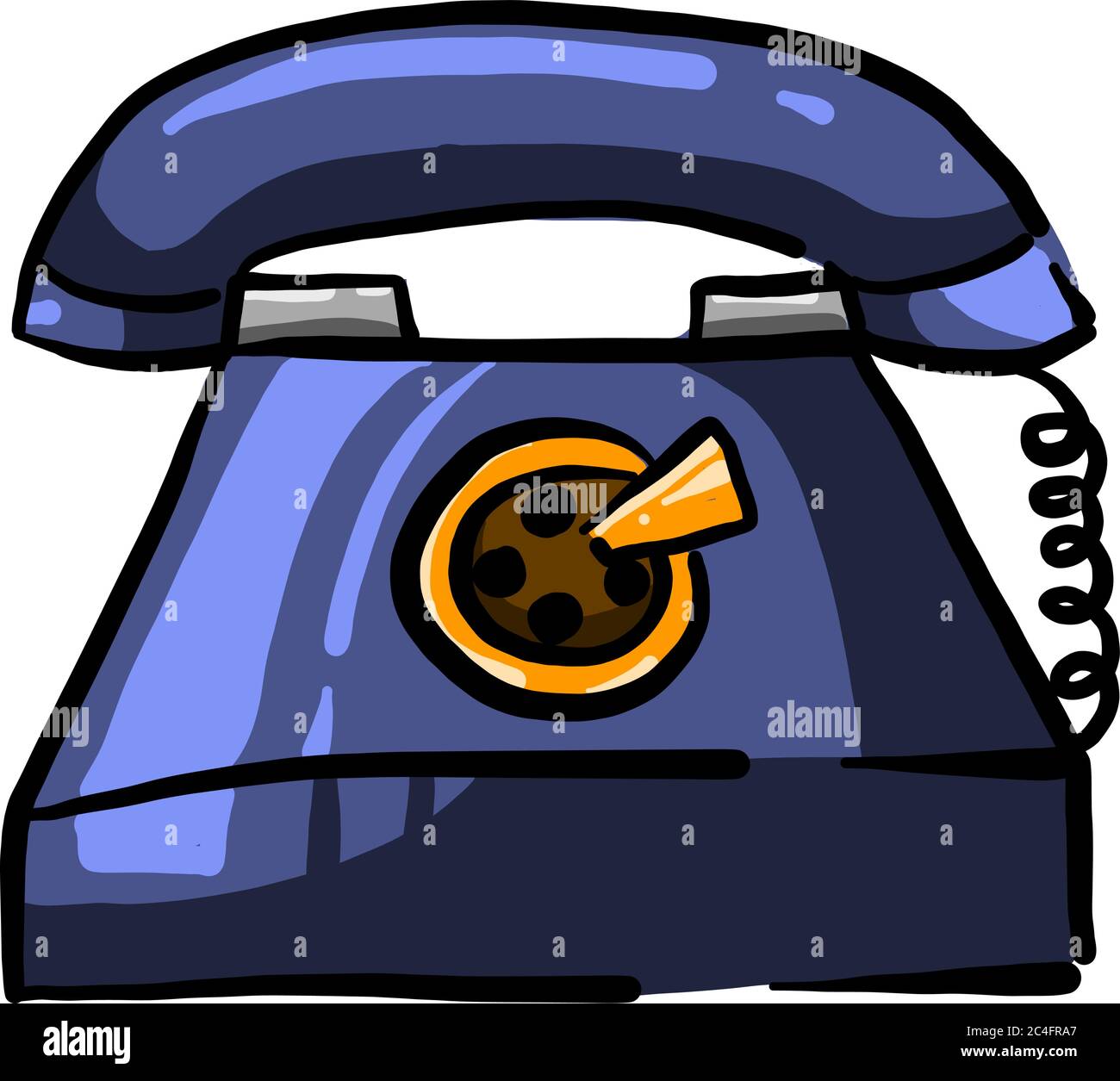 Blue retro phone, illustration, vector on white background Stock Vector ...