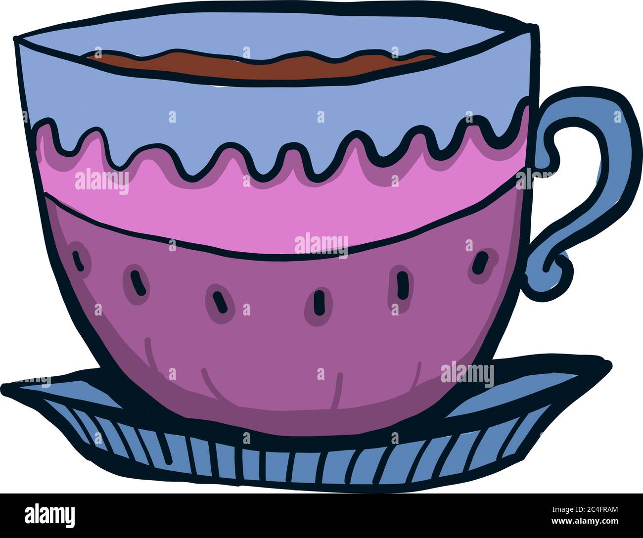 Cute pink cup, illustration, vector on white background Stock Vector ...