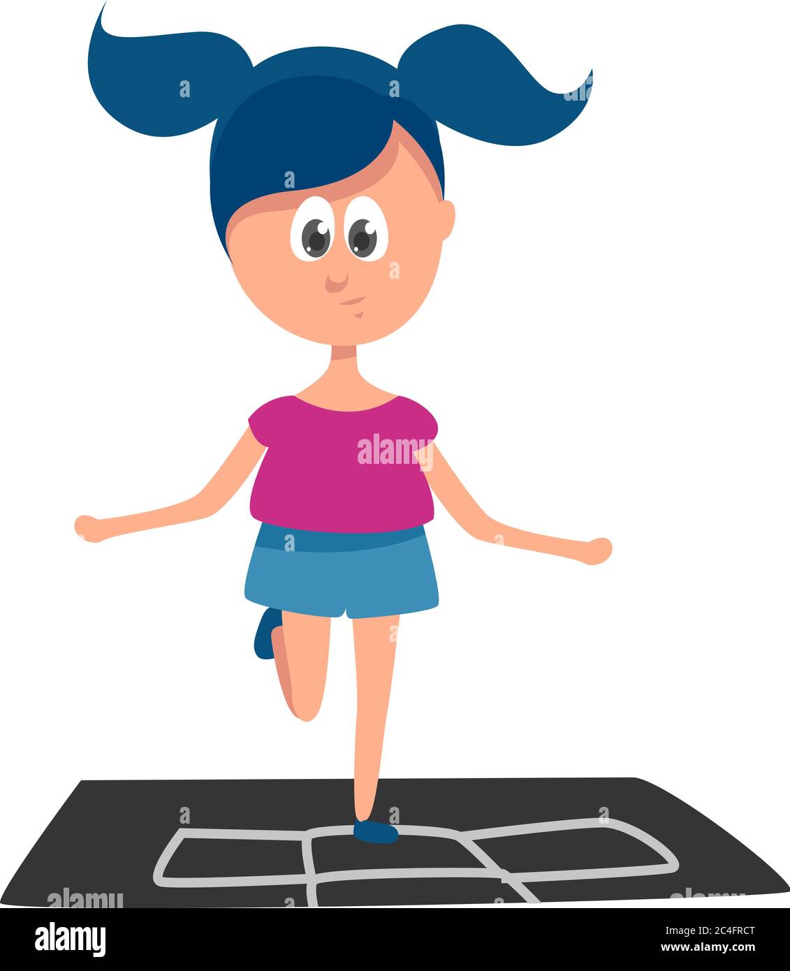 Hopscotch, illustration, vector on white background Stock Vector Image ...