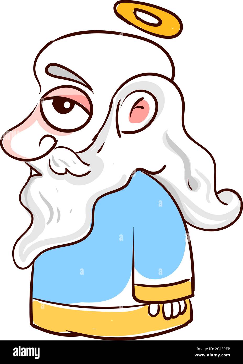 Bored god, illustration, vector on white background Stock Vector Image ...