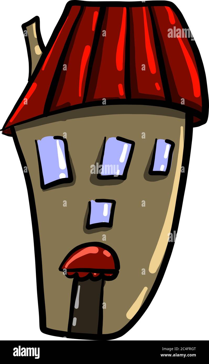 Tall house, illustration, vector on white background Stock Vector Image ...