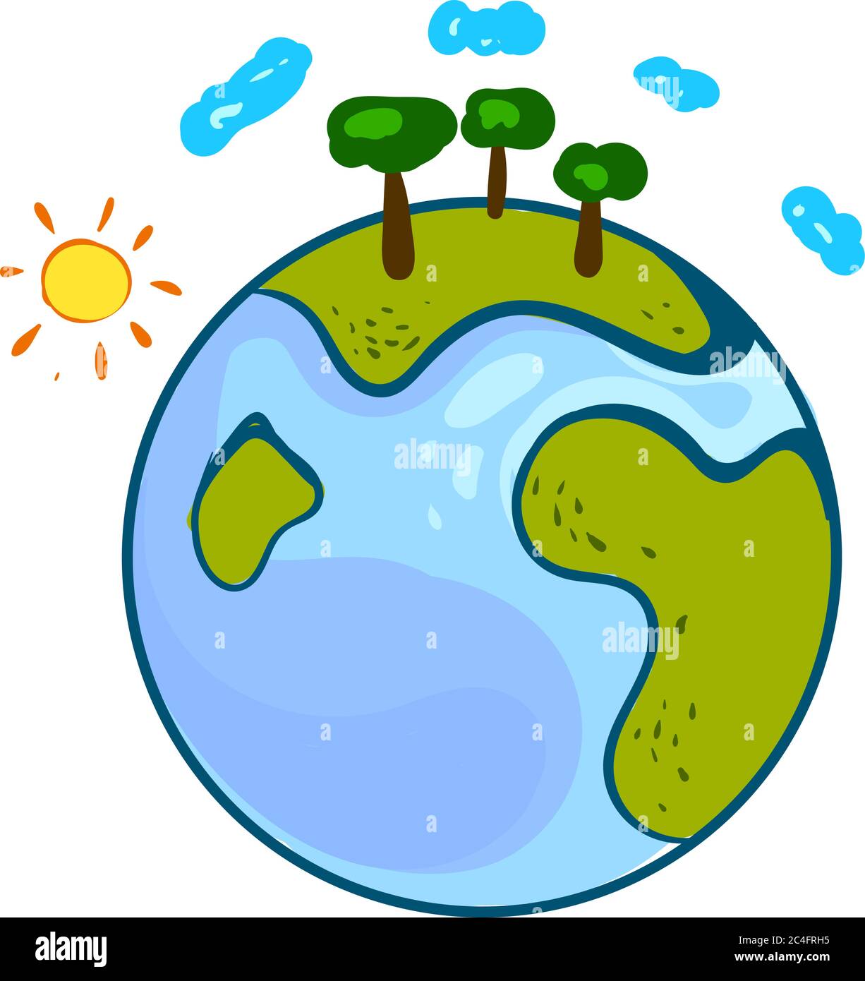 Planet earth, illustration, vector on white background Stock Vector ...