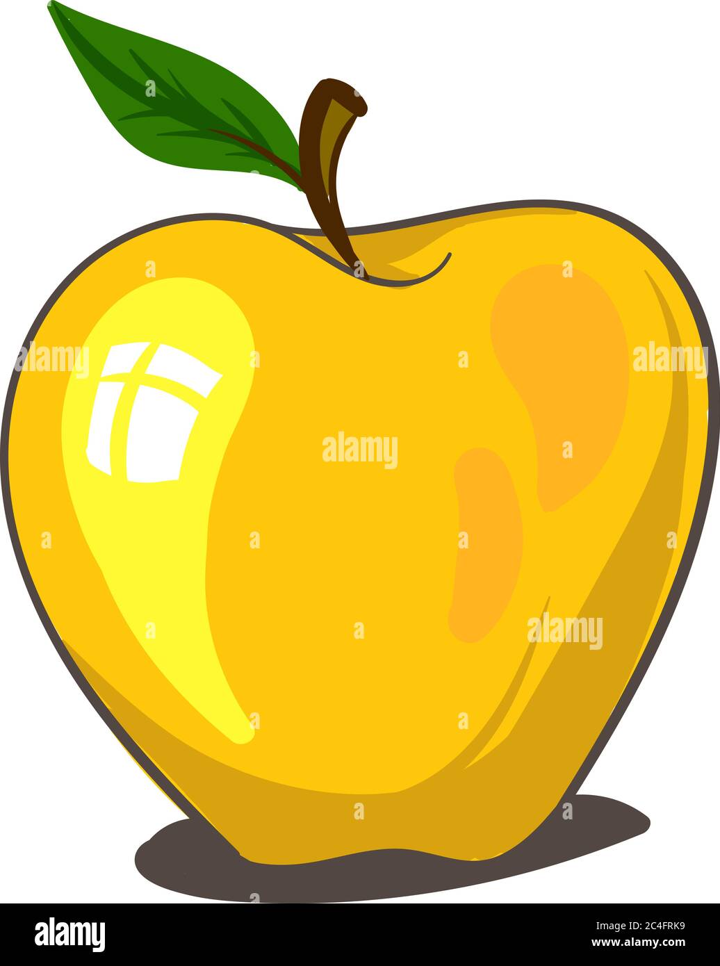Yellow apple, illustration, vector on white background Stock Vector ...