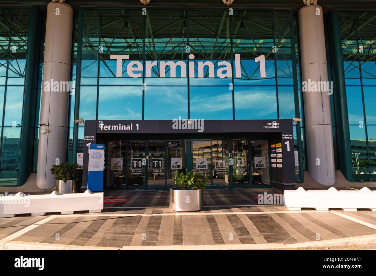 Rome, Italy - June 1, 2020: entrance of Terminal 1 of International ...
